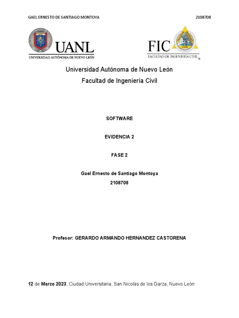 Evidencia 2: Software en Ingeniería Civil | PDF