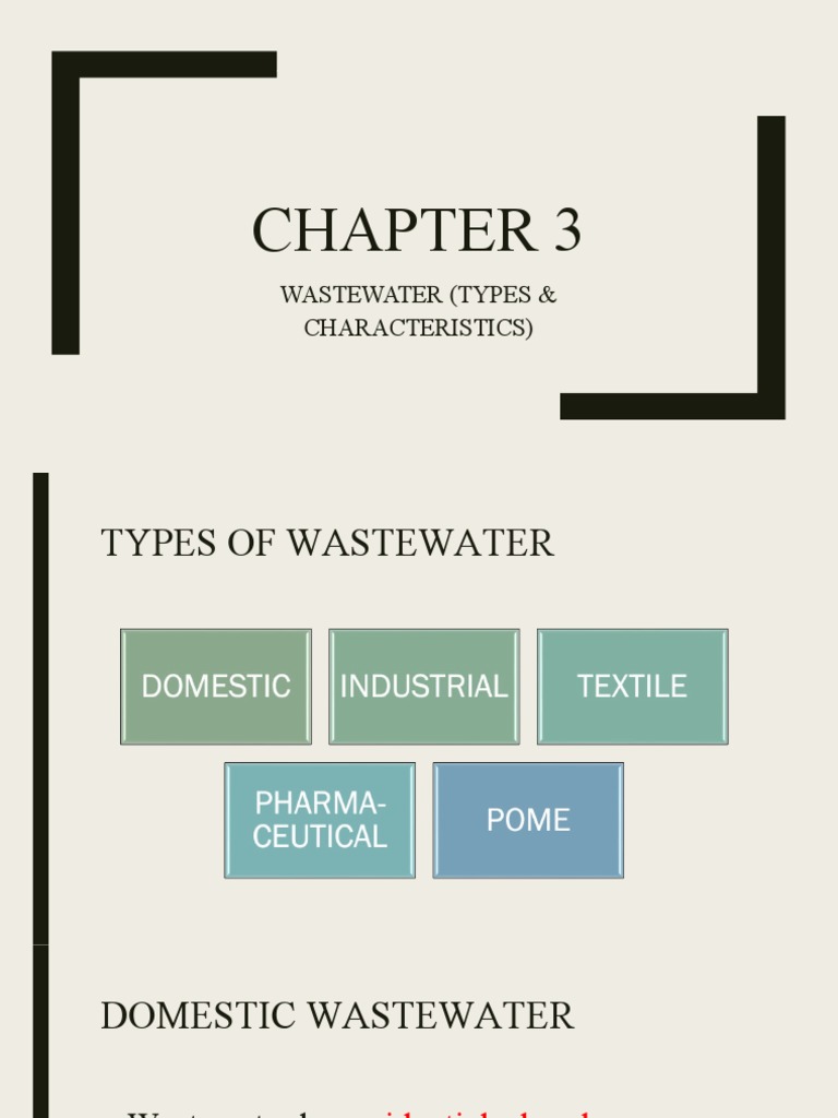 CH 3 Wastewater Types Characteristics (Solids) | PDF | Sewage | Filtration