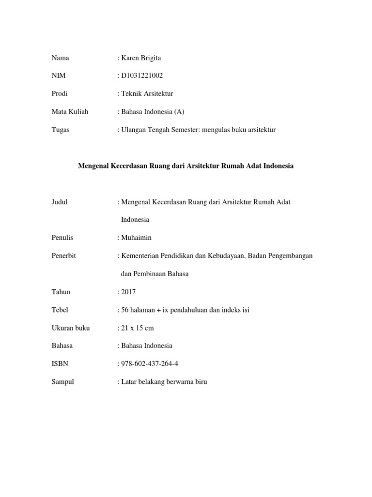 Karen Brigita - D1031221002 - Teknik Arsitektur - UTS BI PDF | PDF