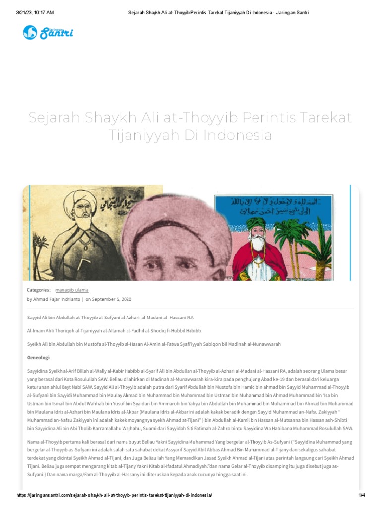 Sejarah Syekh Ali Thoyyib di Tijaniyyah | PDF | Agama & Spiritualitas