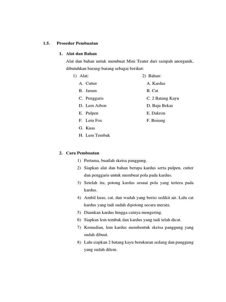 Alat Bahan Dan Cara Pembuatan | PDF