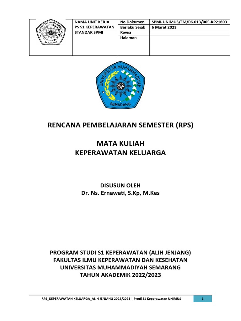 RPS - Kep - Keluarga - LJ 2022.2023.new | PDF