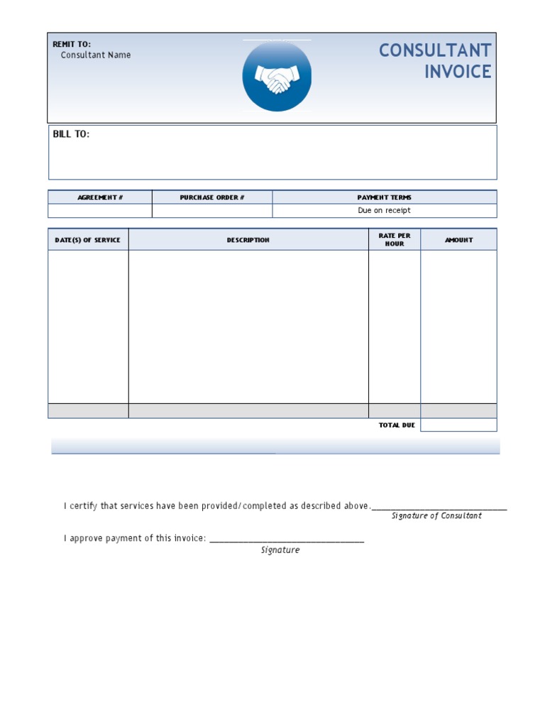 Consultant Invoice Template | PDF
