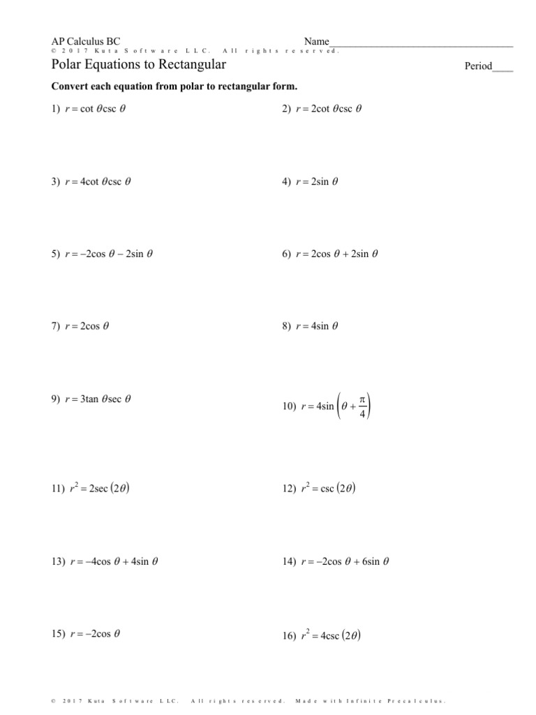 Converting Polar to Rectangular Equations | PDF