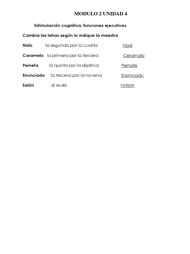 Estimulacion Cognitiva Funciones Ejecutivas Pdf Pdf