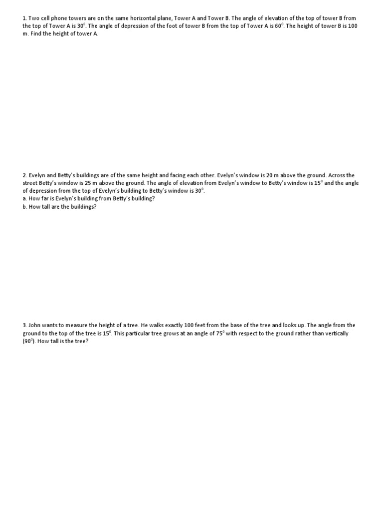 Trigo Problems College | PDF | Hiking | Angle