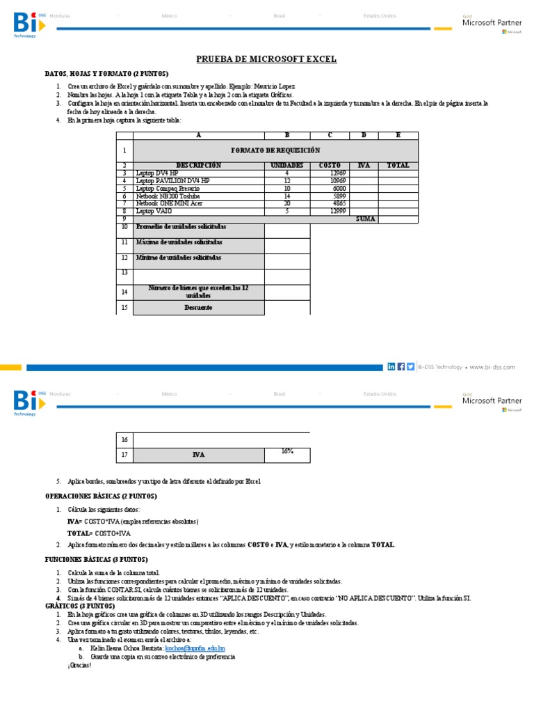Ejercicios 01 | PDF | Microsoft Excel | Informática
