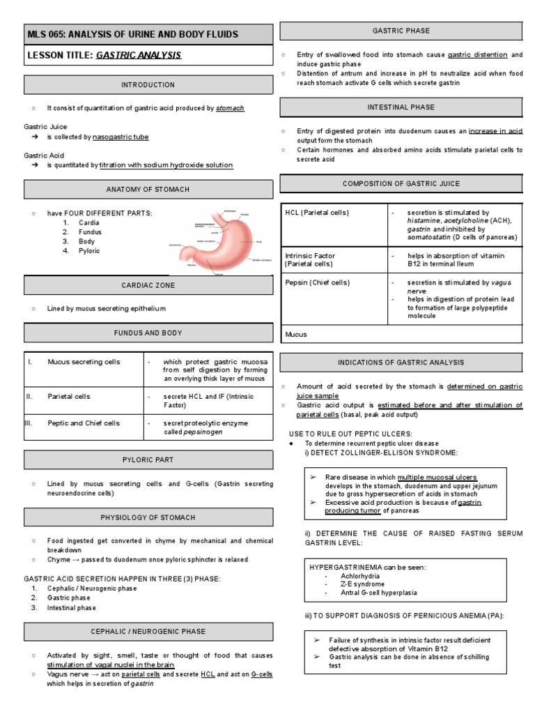 AUBF Gastric Analysis | PDF | Stomach | Digestion