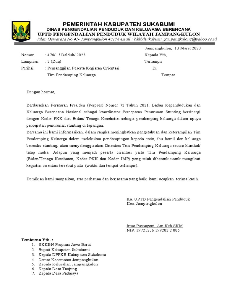 Surat Pemanggilan TPK | PDF