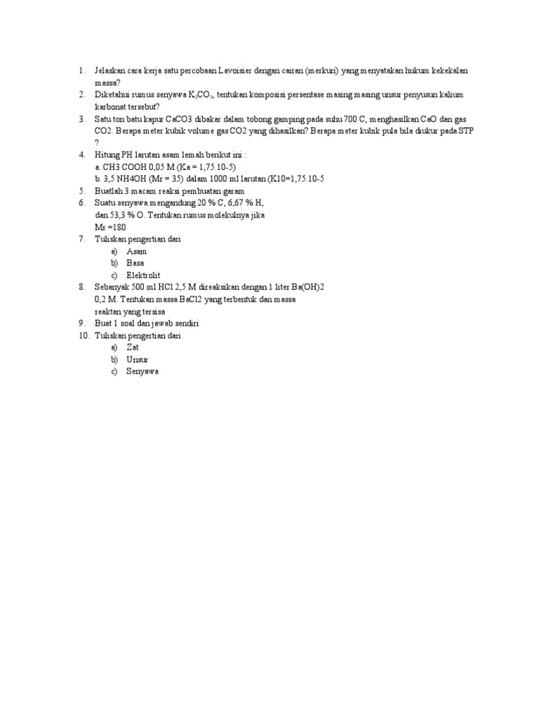 soal final kimia | PDF
