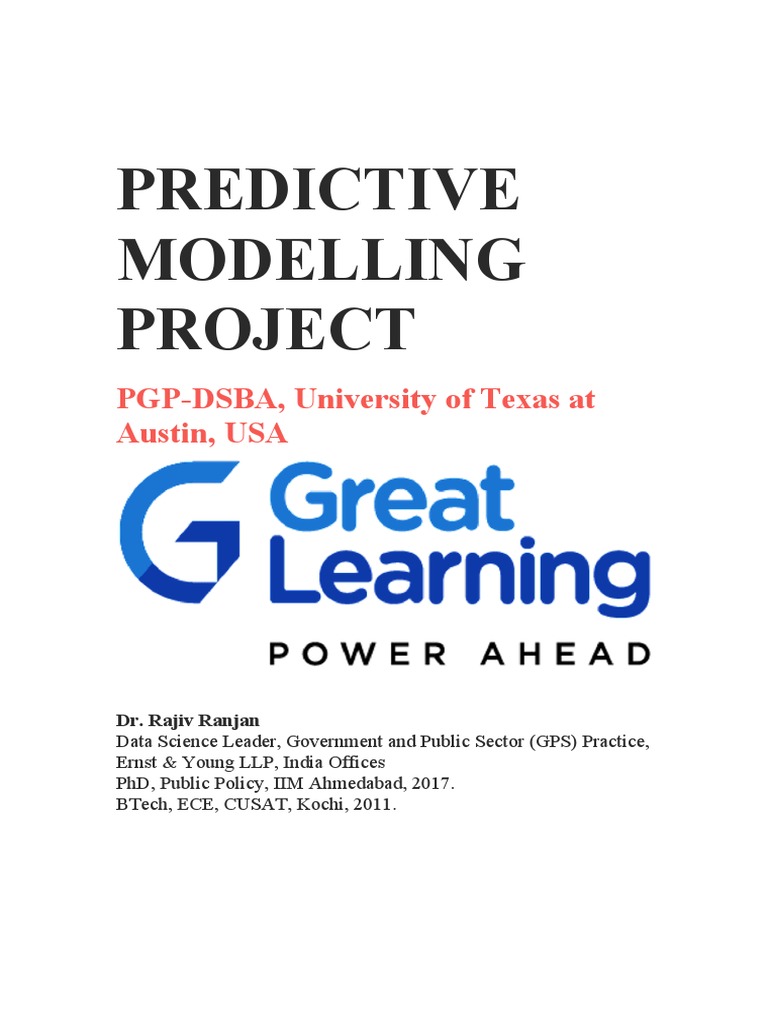 RAJIV RANJAN - 19!02!2023 - Predictive Modelling Project Report - Final | PDF | Receiver ...