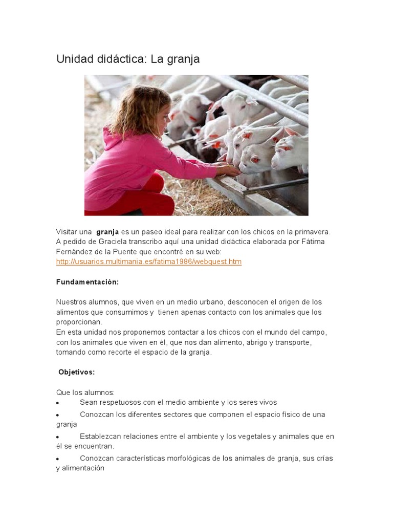 Unidad Didáctica Granja 2 | PDF