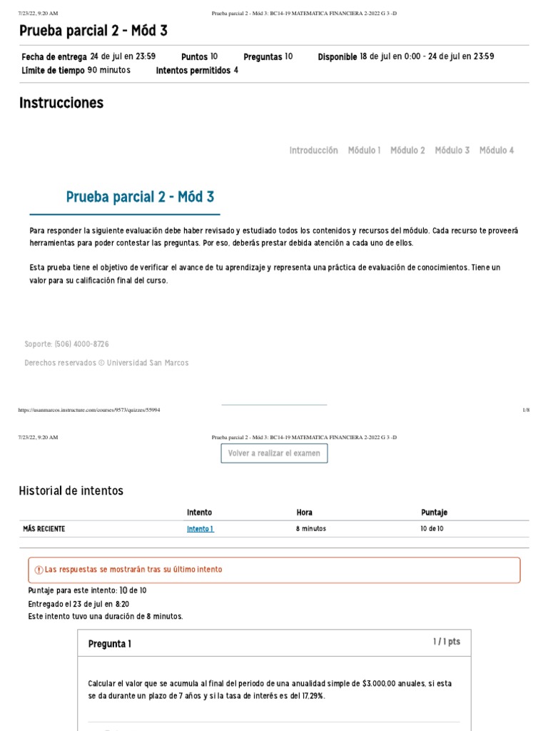 Prueba Parcial 2 - Mód 3 - BC14-19 MATEMATICA FINANCIERA 2-2022 G 3 - D | Descargar gratis PDF ...