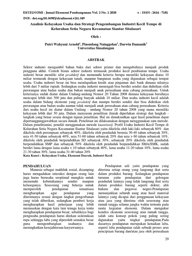 Kelayakan dan Strategi Industri Tempe Siantar | PDF | Bisnis