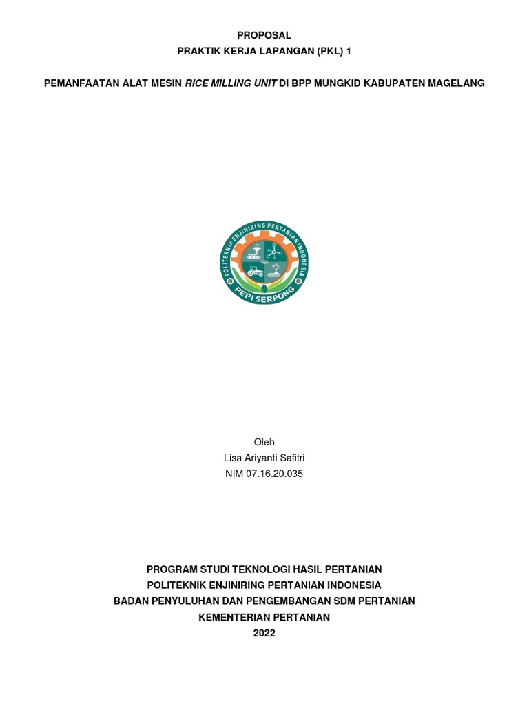 Lisa Ariyanti Safitri THP Proposal PKL 1 PDF | PDF