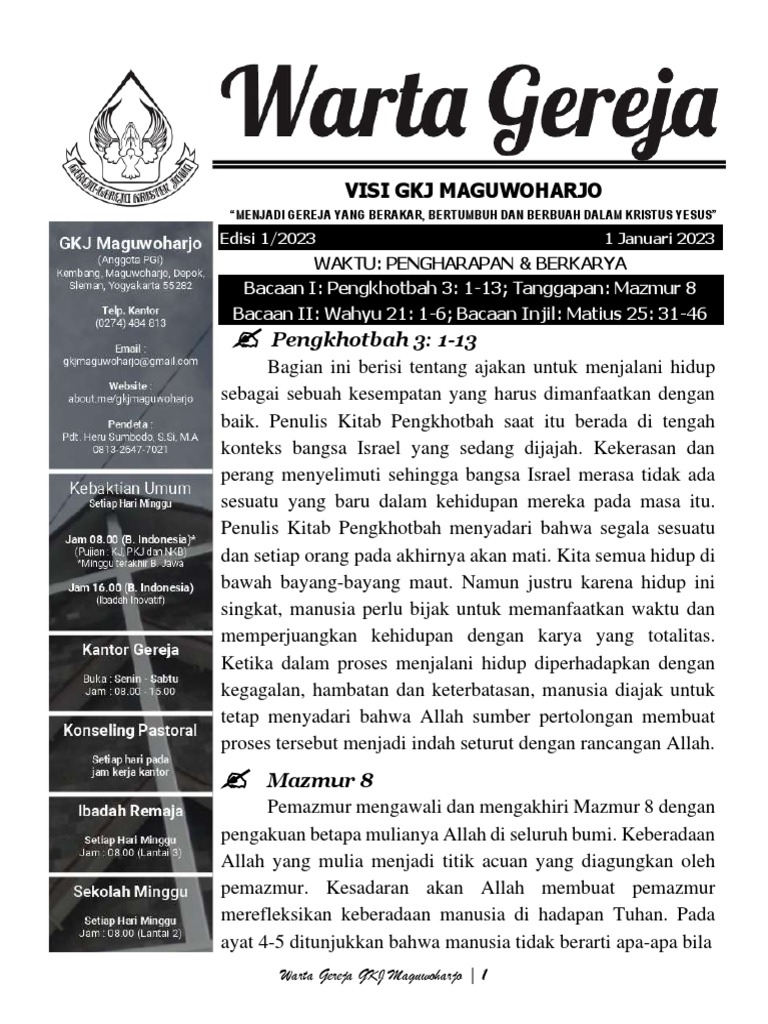 Warta, 1 Januari 2023 PDF | PDF