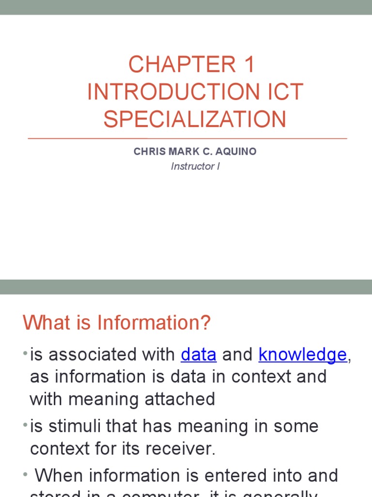 An Introduction to Information, Communication, and Technology: Defining Key Concepts and ...