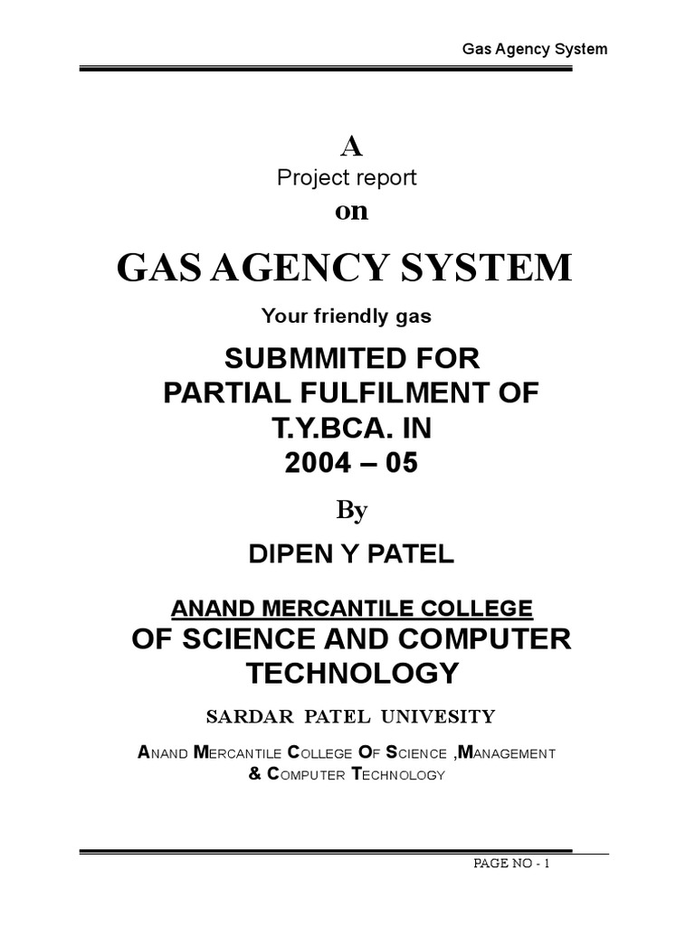Gas Agency Management System Project Report Pdf Databases Relational Database