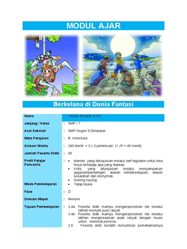 TP 4a.4b.6.12 Bab 2 Berkelana Di Dunia Imajinasi | PDF