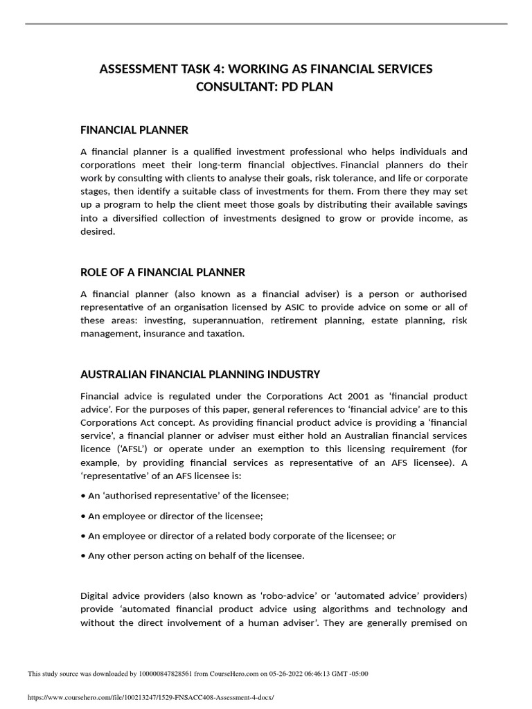 Australian Financial Planning Guide | PDF | Financial Adviser | Business