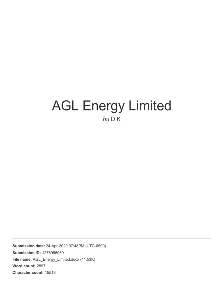 AGL Energy Limited PDF | PDF