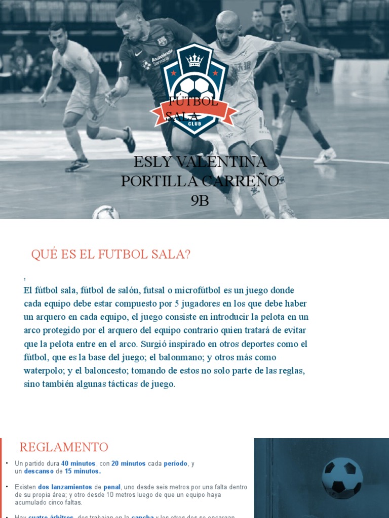 Diapositivas Del Futbol Sala - Esly Portilla 9B | Descargar gratis PDF | Asociación de Futbol ...