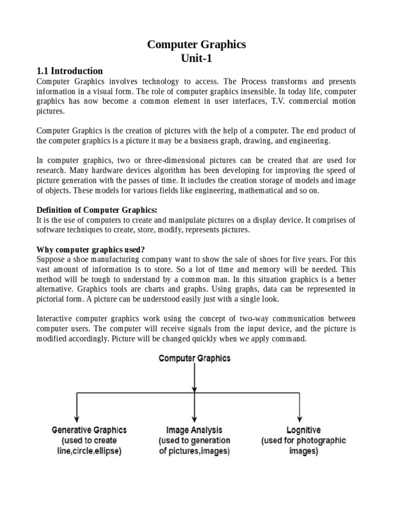Unit-1 Notes | PDF | Computer Monitor | Computer Graphics