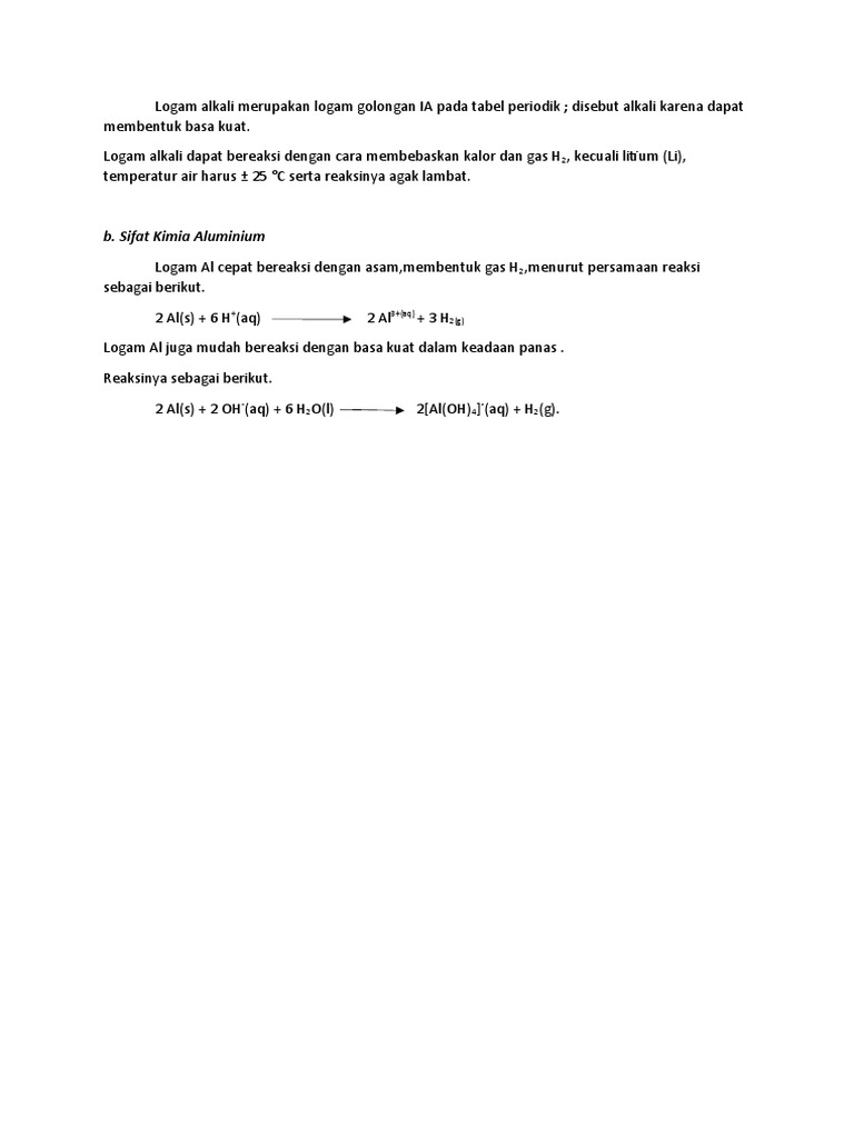 Logam Alkali Merupakan Logam Golongan IA Pada Tabel Periodik | PDF