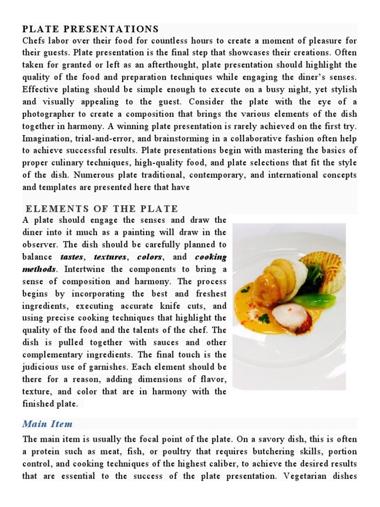 Plate Presentations | PDF | Tableware | Restaurants