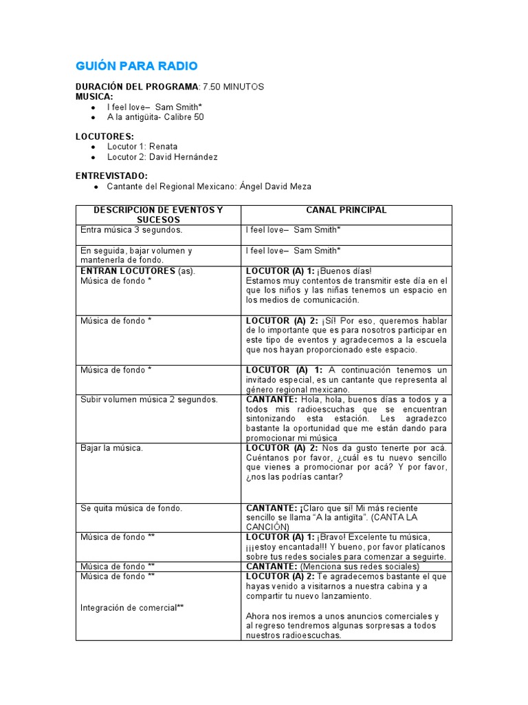 Guion de Radio | PDF