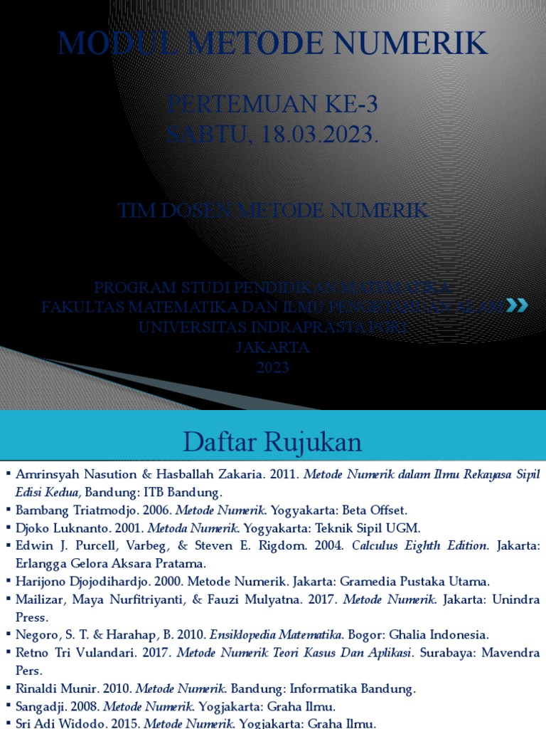 Materi Metode Numerik - Pertemuan Ke-3 - Genap TA 2022-2023 | PDF