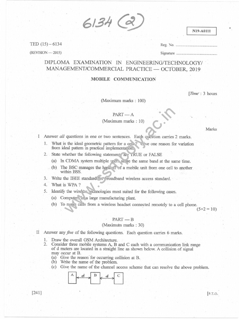 6134 Mobile Communication - Q 2019 OCT | PDF