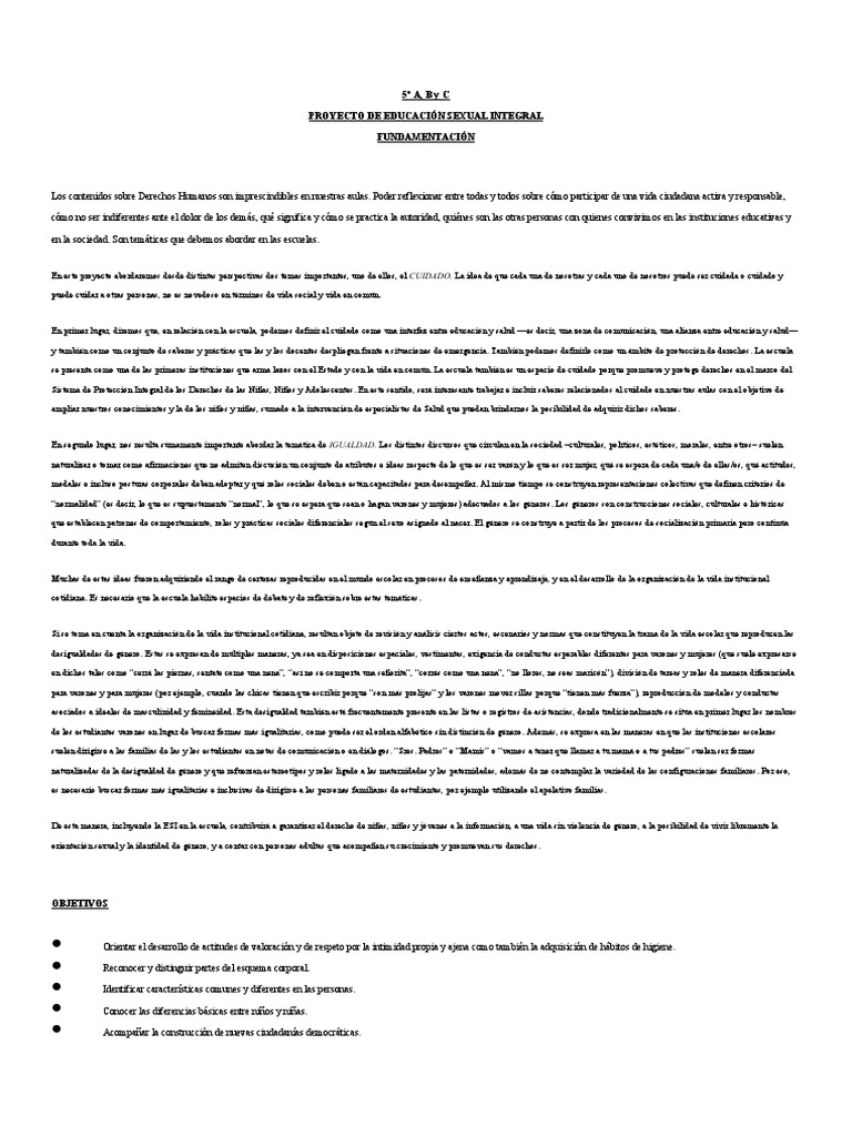 Proyecto Esi Solo 5° | PDF | Hombre | Estudios de género