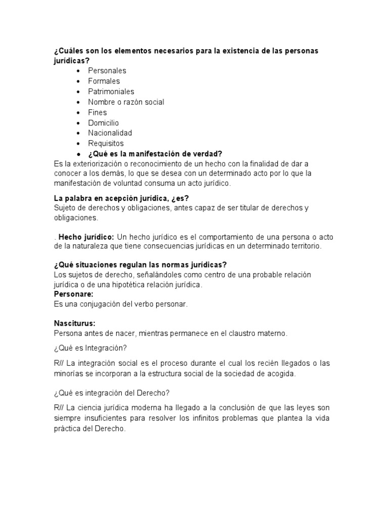 Cuáles Son Los Elementos Necesarios para La Existencia de Las Personas ... Cuáles Son Los Elementos Necesarios para La Existencia de Las Personas ...