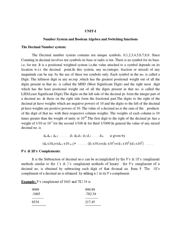 Binary and Decimal Number Systems | PDF | Subtraction | Binary Coded Decimal