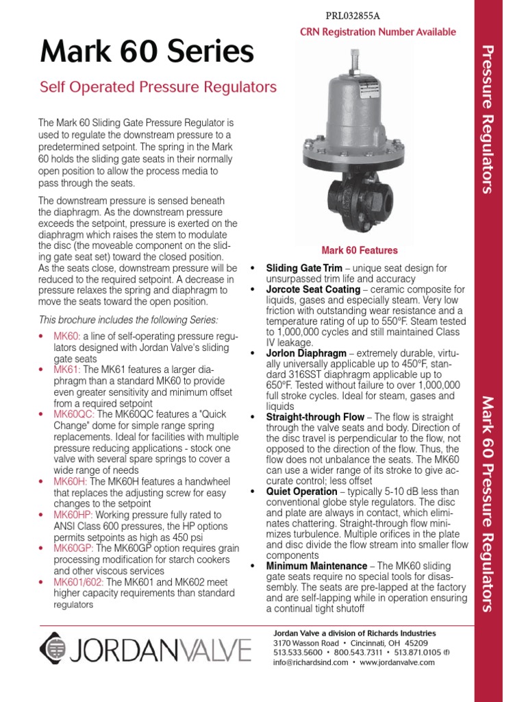 Jordan Valve Mark 60 | PDF | Valve | Steel
