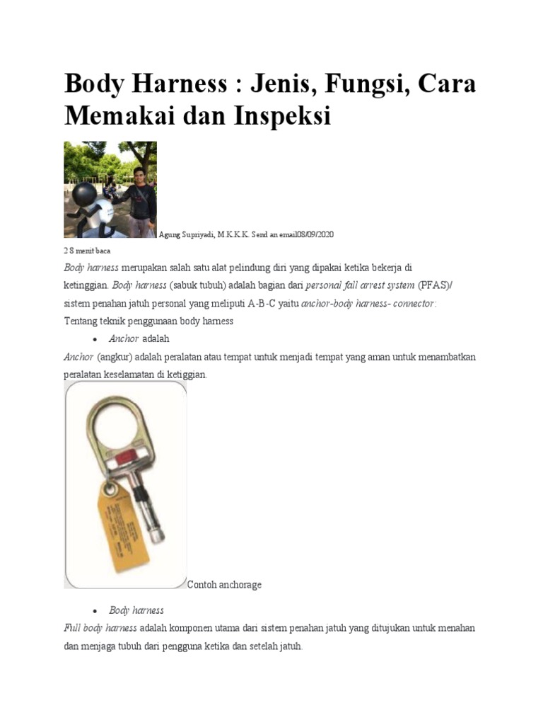 Jenis dan Komponen Body Harness | PDF | Teknologi & Rekayasa | Sejarah