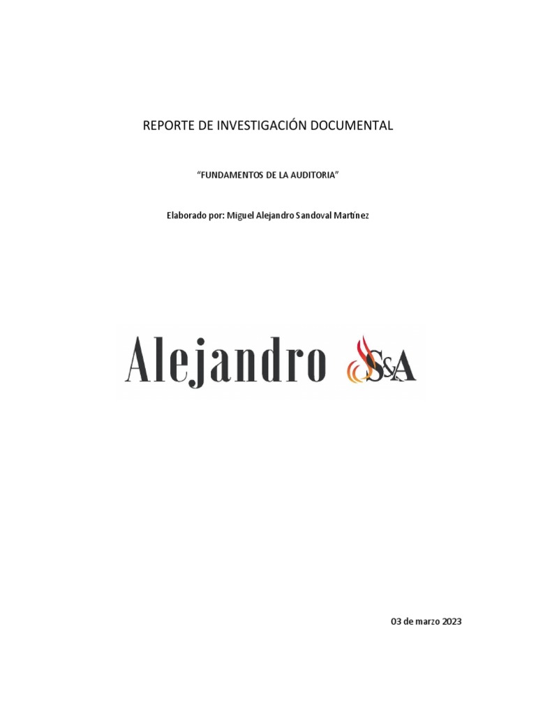Unidad 3, Actividad 1, Alejandro Sandoval..docx | PDF | Auditoría | Business