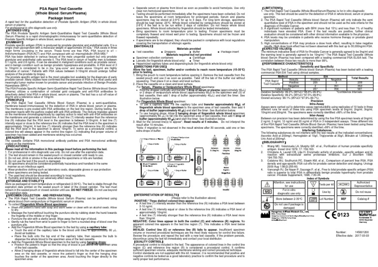 Psa - Prostate - Juscheck | Download Free PDF | Prostate Specific Antigen | Blood Plasma