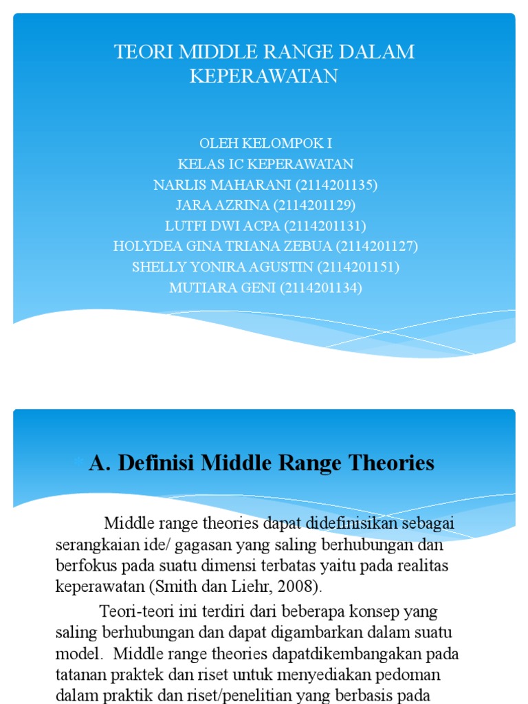 Teori Middle Range dalam Keperawatan | PDF | Pengembangan Diri | Sains ...