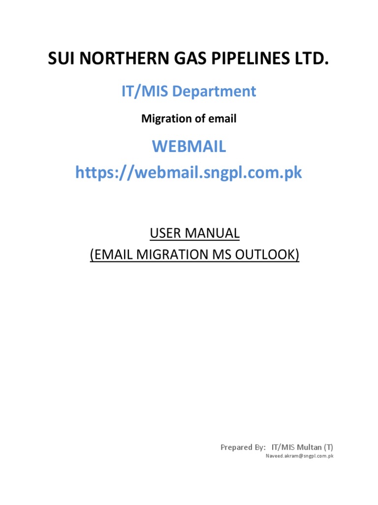 User Manual WEBMAIL | PDF | Microsoft Outlook | Online Services
