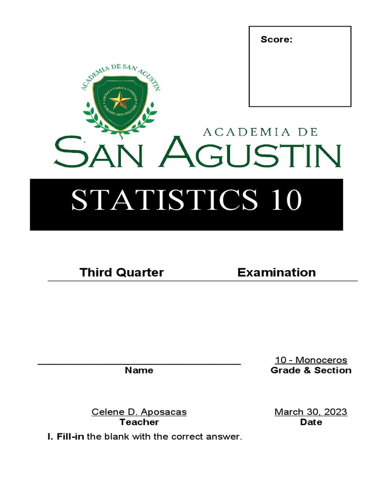 stat-10-LT Exam | PDF | Standard Score | Normal Distribution