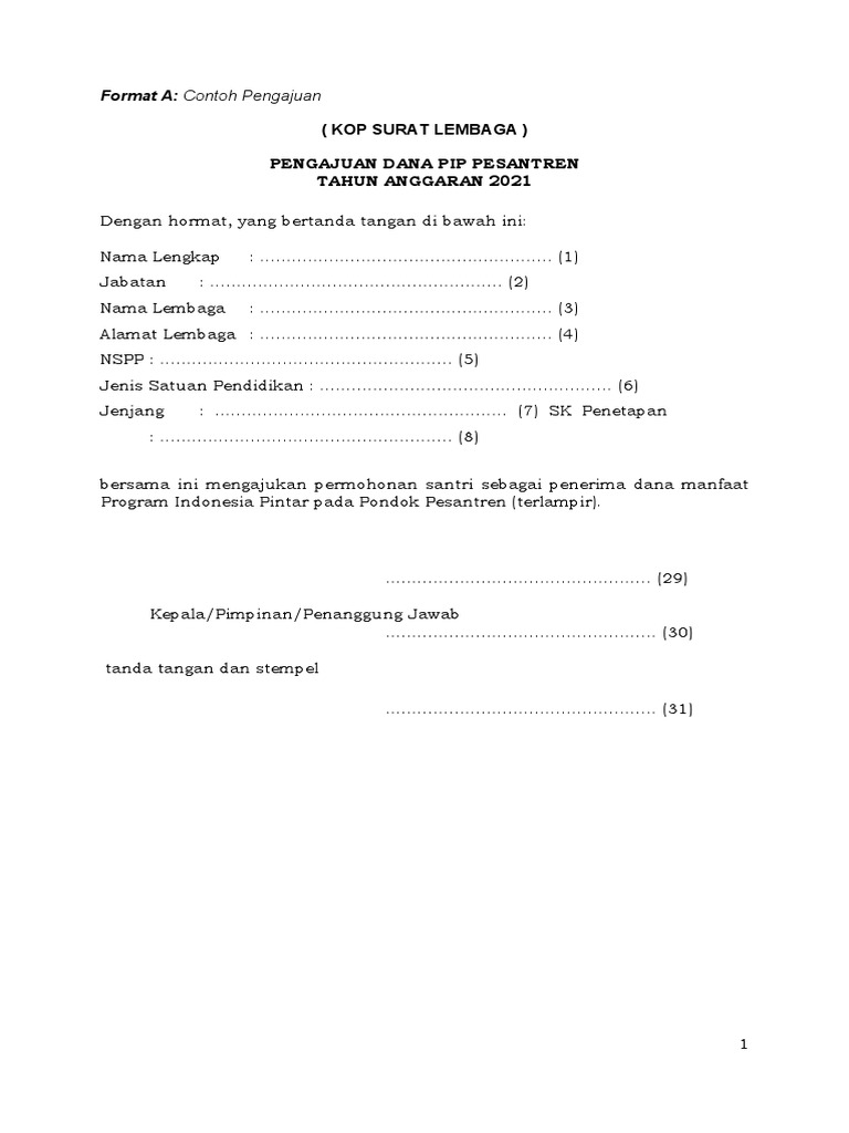 Format EMIS PENGAJUAN | PDF