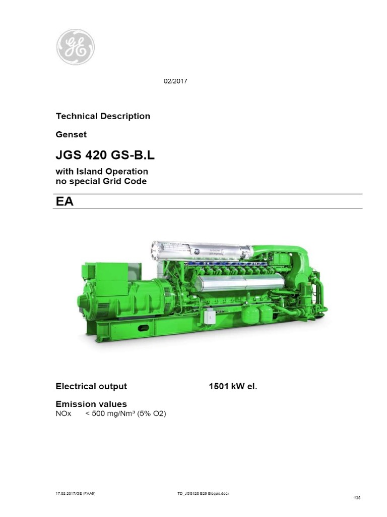 Jenbacher J420-1501 KW PDF | PDF