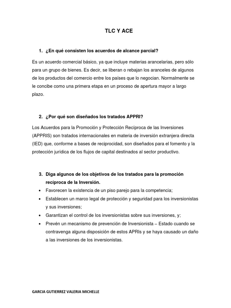 TLC y Ace-Vmgg | PDF | Tratado de Libre Comercio Norteamericano ...