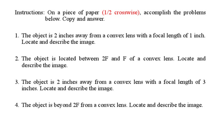 LENS WORKSHEET - Copy | PDF