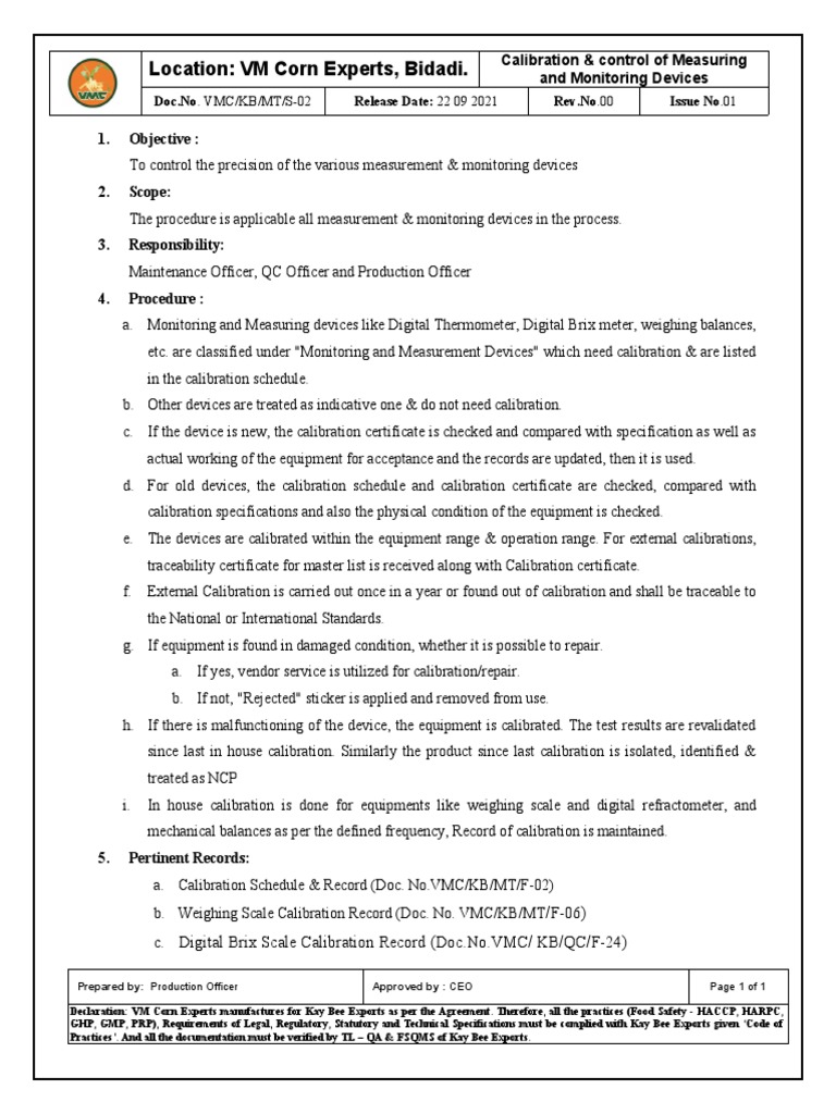 02-Calibration & Control of Measuring & Monitoring Devices | PDF ...