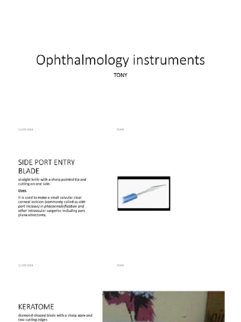 Ophthalmology Instruments Ophthalmology | PDF