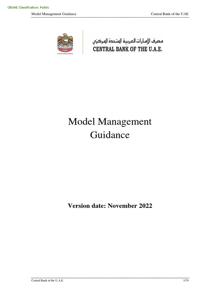 UAE Central Bank Model Management Guide | PDF | Conceptual Model ...