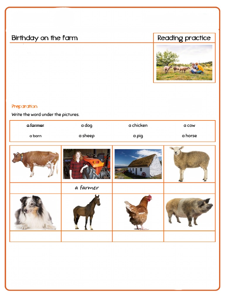 Reading Practice Birthday On The Farm Worksheet | PDF | Food Industry ...